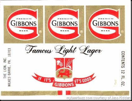 Lion Brewery–Label Fun Gibbons Deposit ~ mybeerbuzz - Wilkes-Barre ...